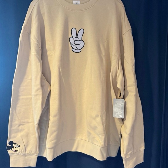 Disney | Sweaters | Disneys Mickey Mouse Peace Sign Pullover Sweatshirt ...